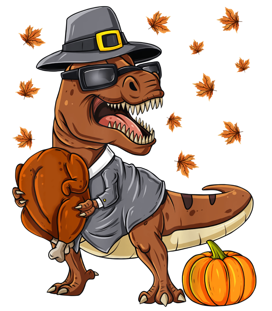 Dinosaur Thanksgiving - DTF TRANSFER | UploadTransfers.com