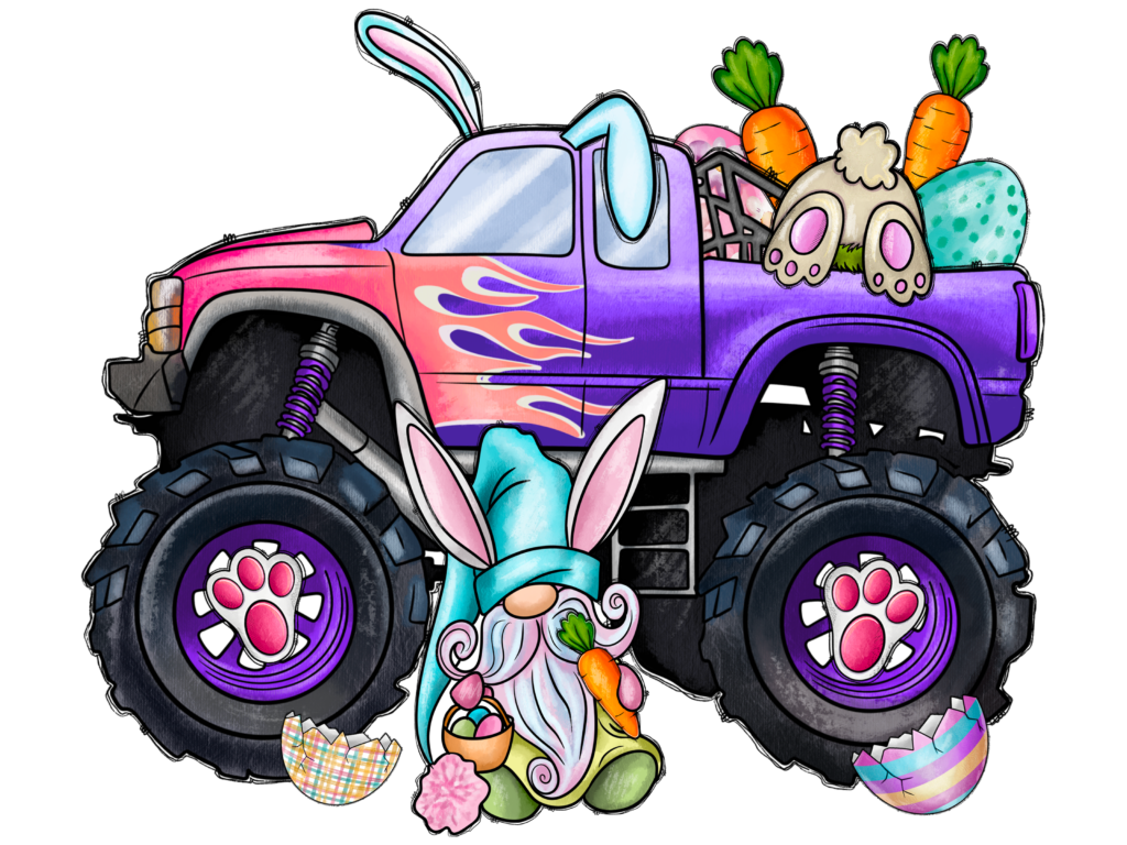 Easter Monster Truck - DTF TRANSFER | UploadTransfers.com