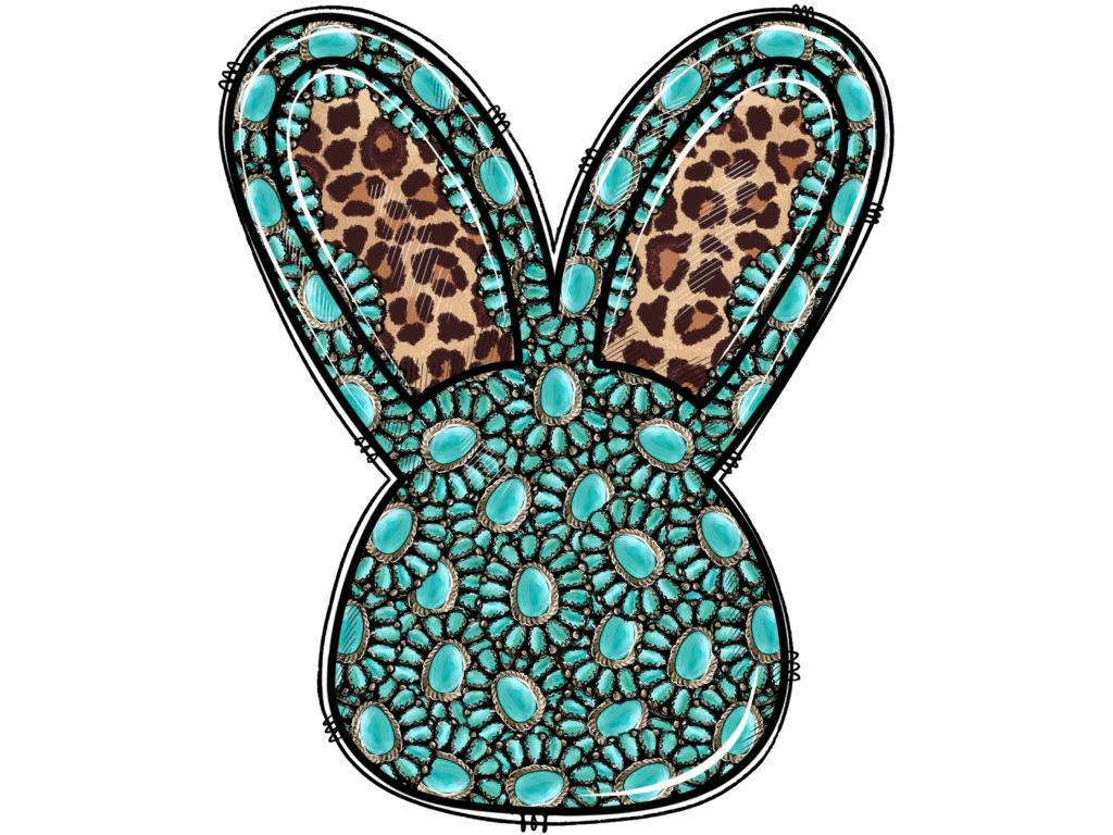 Gemstone Turquoise Rabbit - DTF TRANSFER | UploadTransfers.com