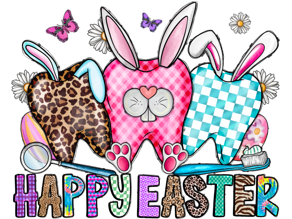 Happy Easter Teeth - DTF TRANSFER | UploadTransfers.com